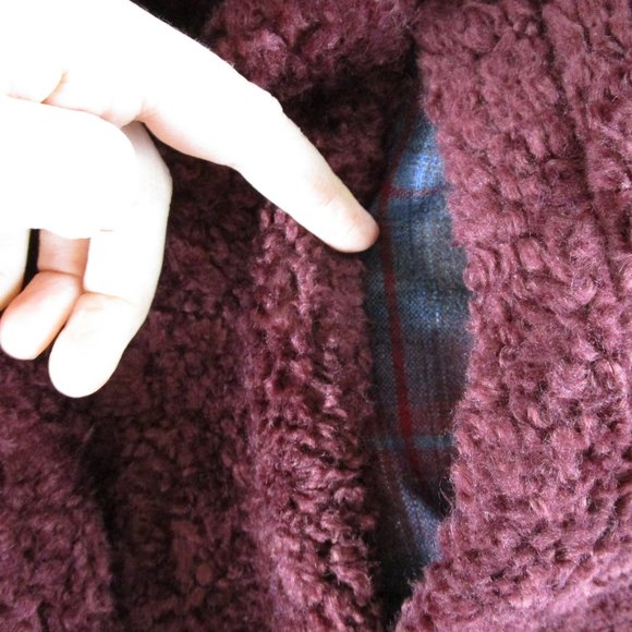 Pendleton | Jackets & Coats | Pendleton Red Maroon Plaid Fuzzy Full Zip ...